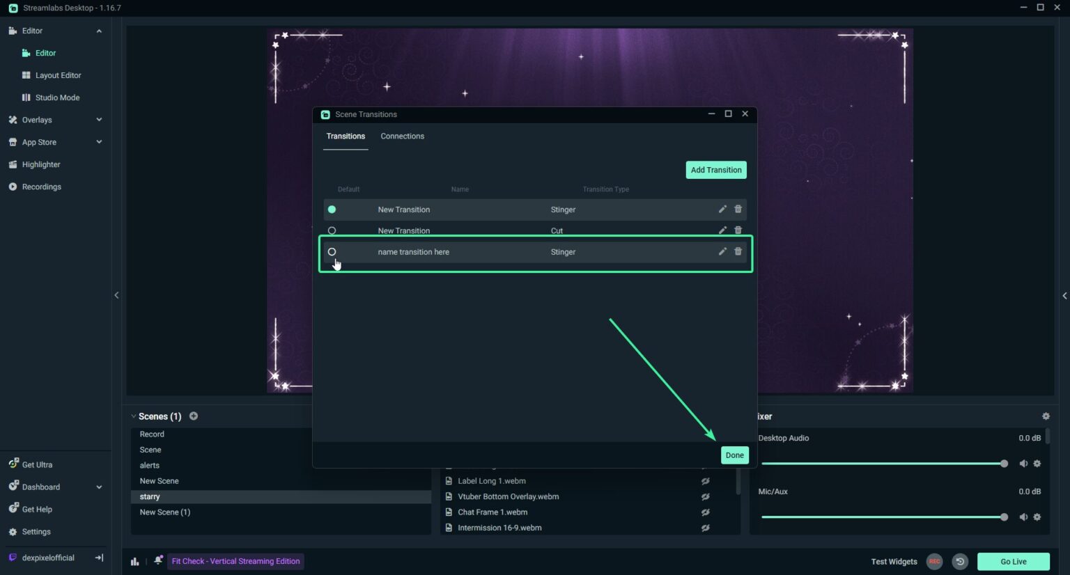 Matte Transition Setup - DexPixel Knowledge Base