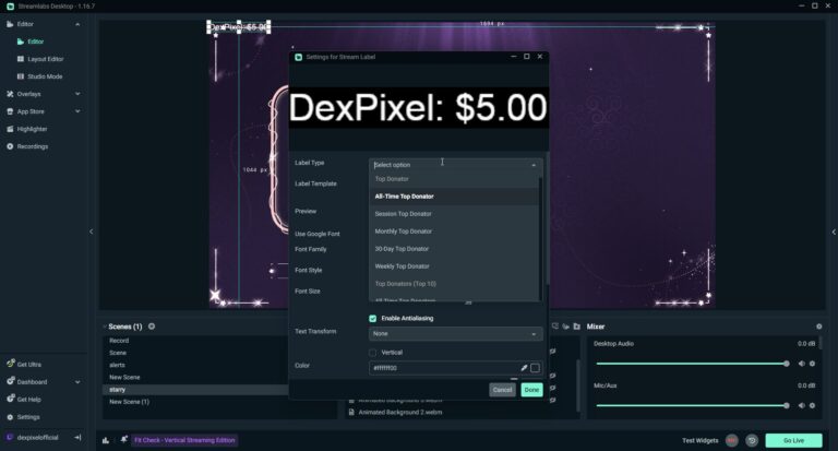 How to add Stream Labels - DexPixel Knowledge Base