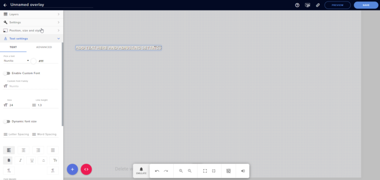 How to add text in overlay - DexPixel Knowledge Base